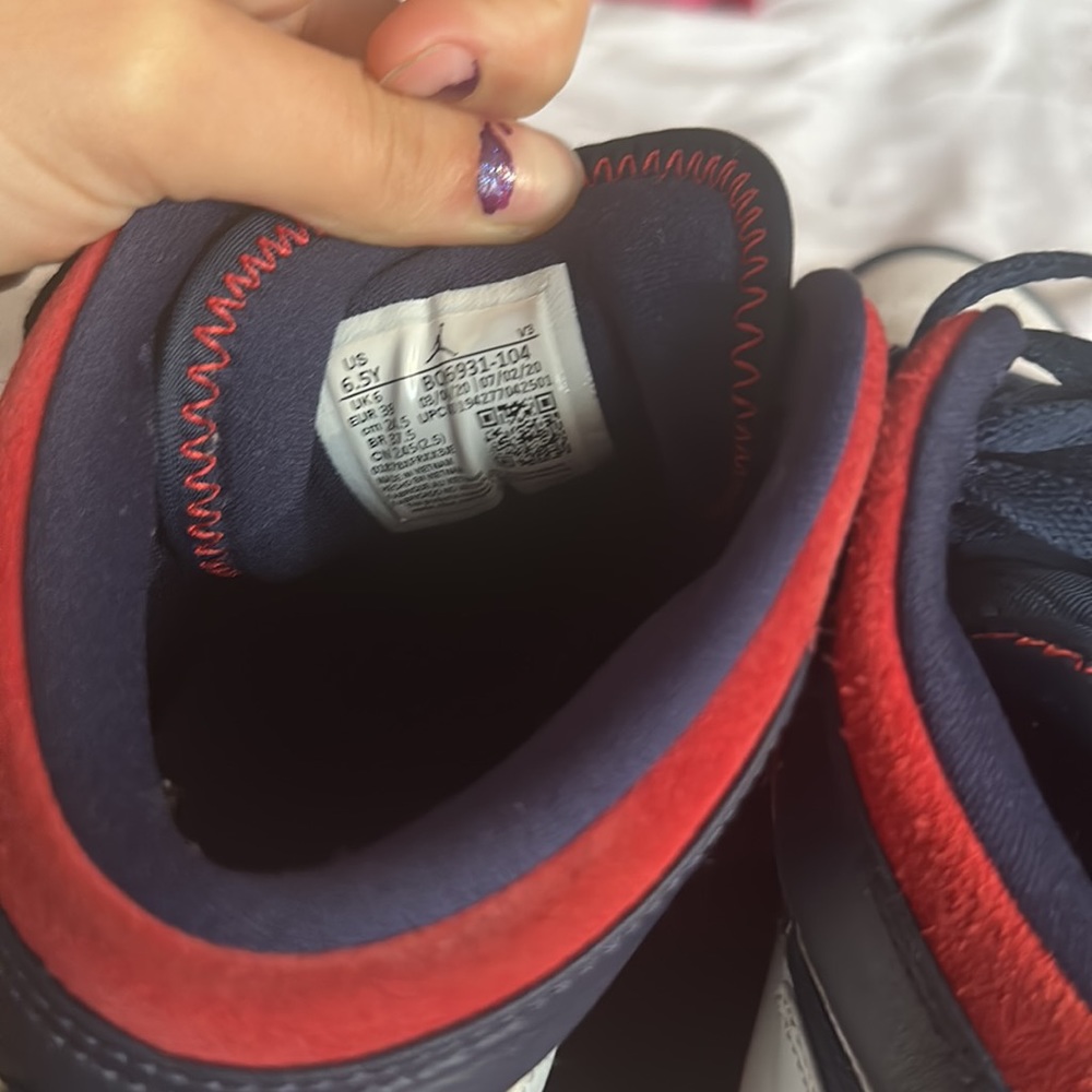 Air Jordan 1 Mid Blue ,Red And White Color - Gem